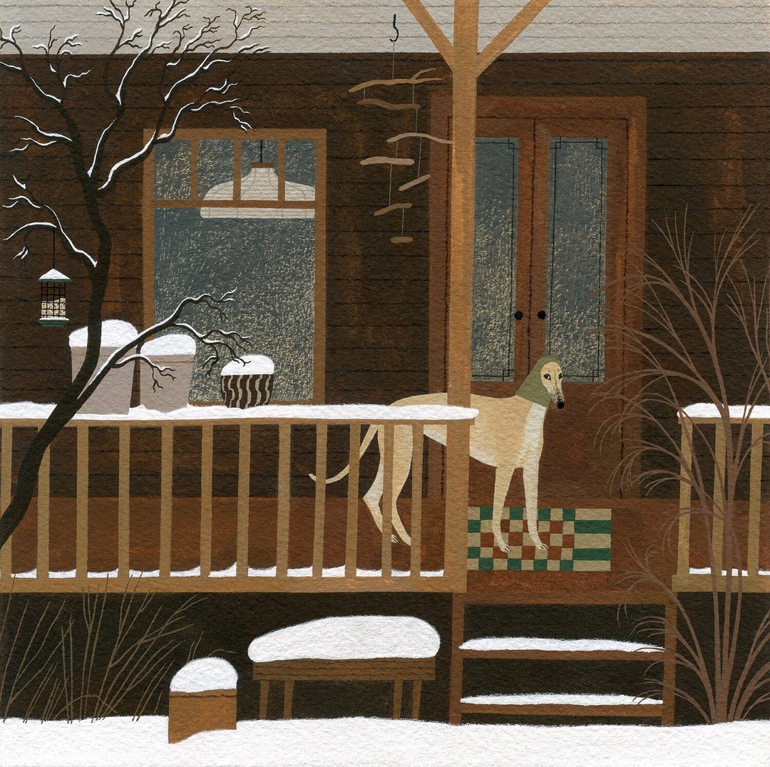 False Spring - Greyhound Wall Art Print - Etsy