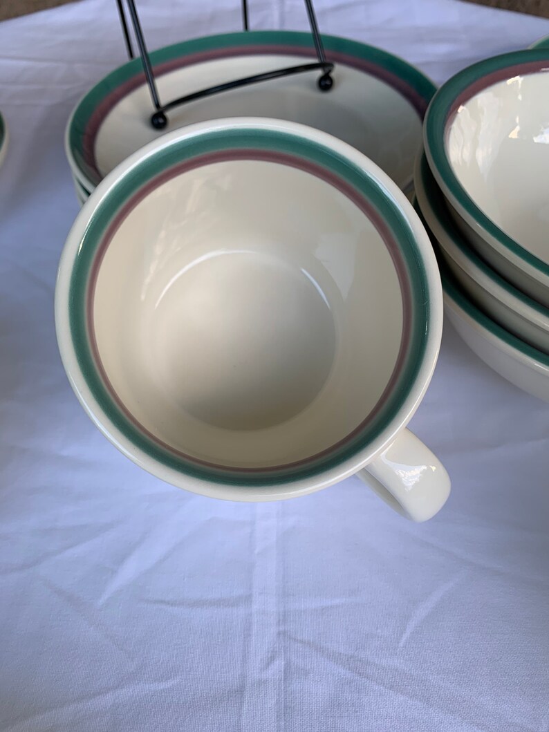 Vintage Pfaltzgraff Juniper Replacement Dinnerware, Purple and Green ...