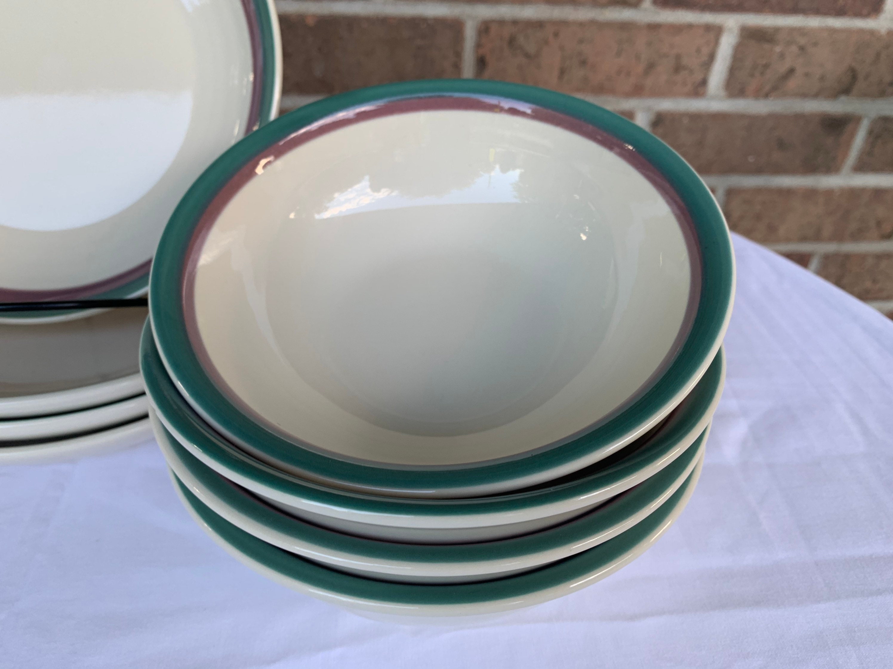 Vintage Pfaltzgraff Juniper Replacement Dinnerware, Purple and Green ...