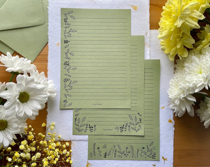 Letter Writing Paper - Leafy Paper Designs - Handmade Stationery ...