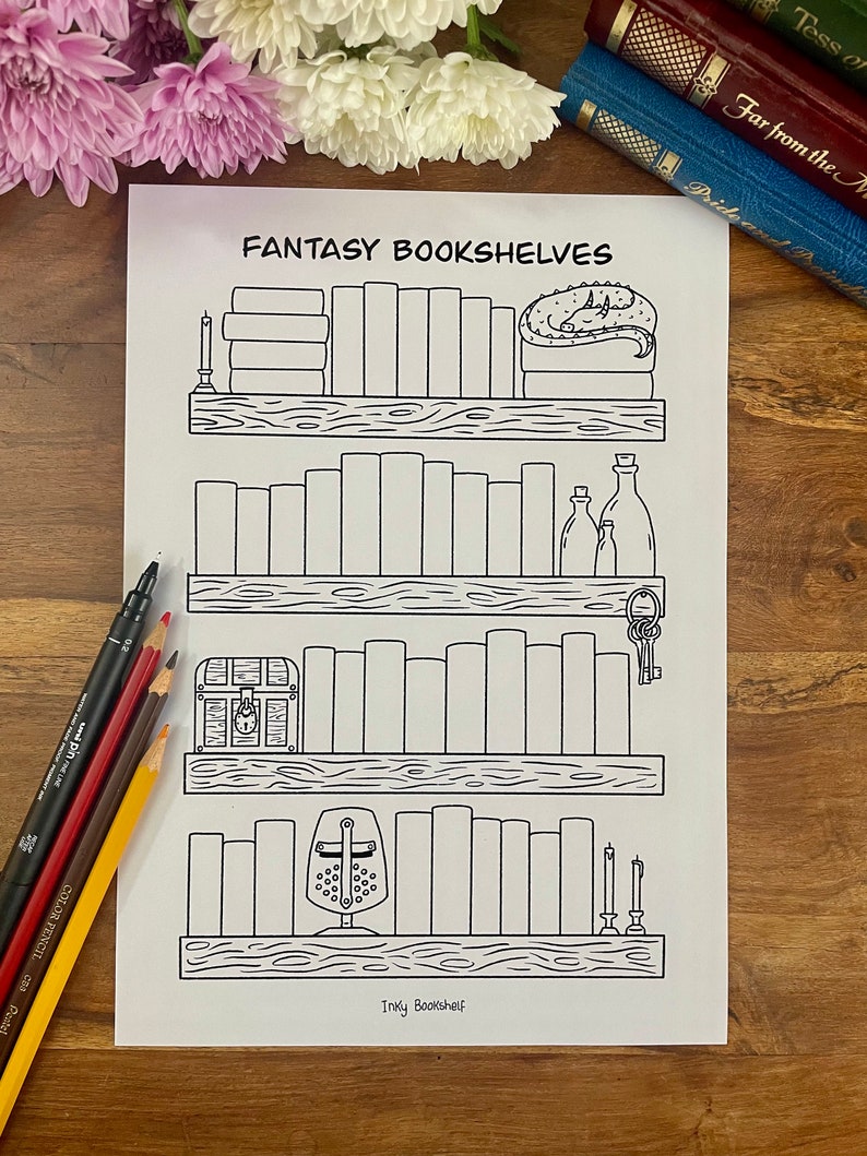 Fantasy Reading Tracker (downloadable)- Themed Bookshelves to Track ...