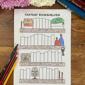 Fantasy Reading Tracker (downloadable)- Themed Bookshelves to Track ...
