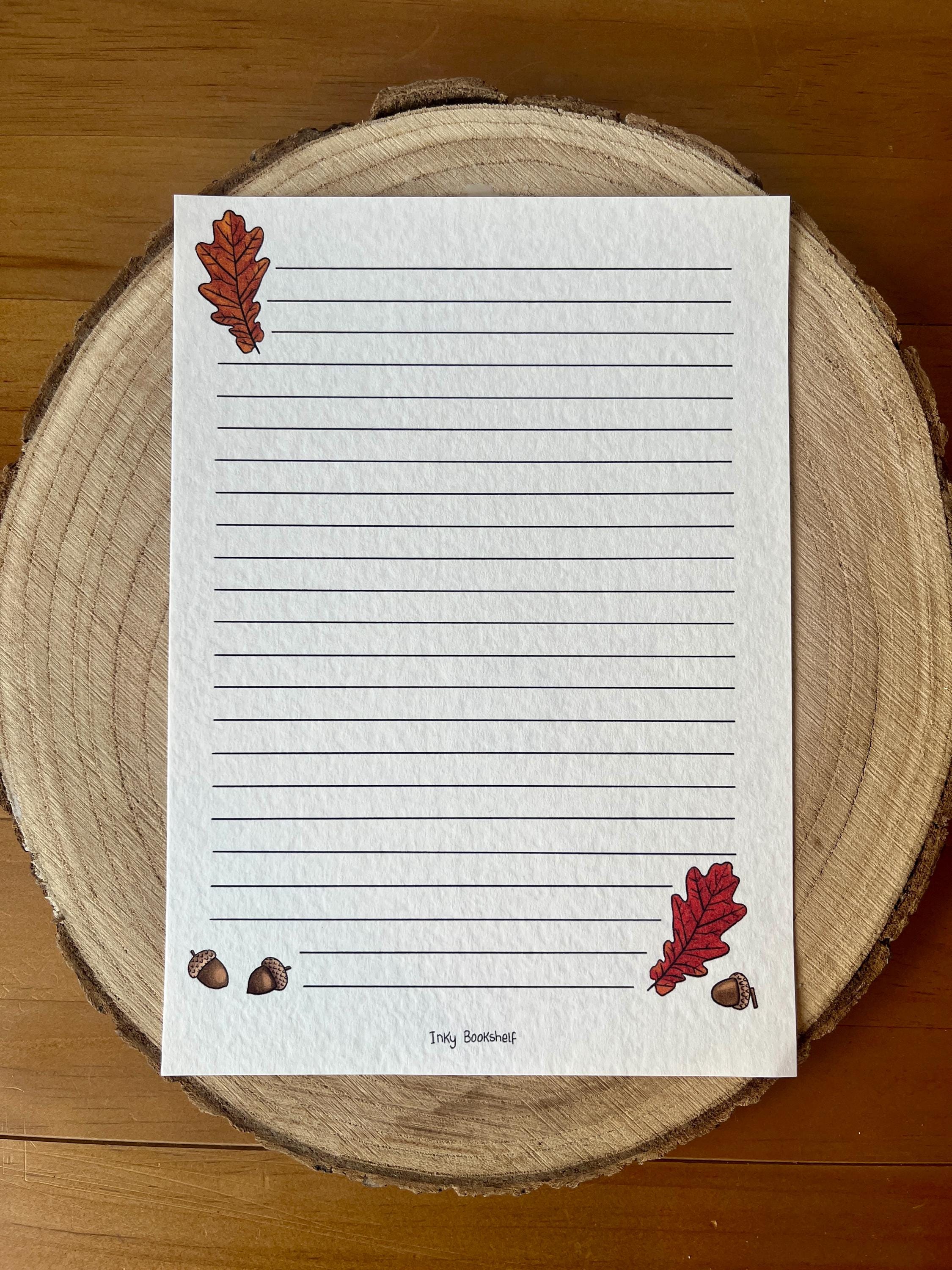 Letter Writing Paper - Autumn-themed Paper - White or Brown Paper ...