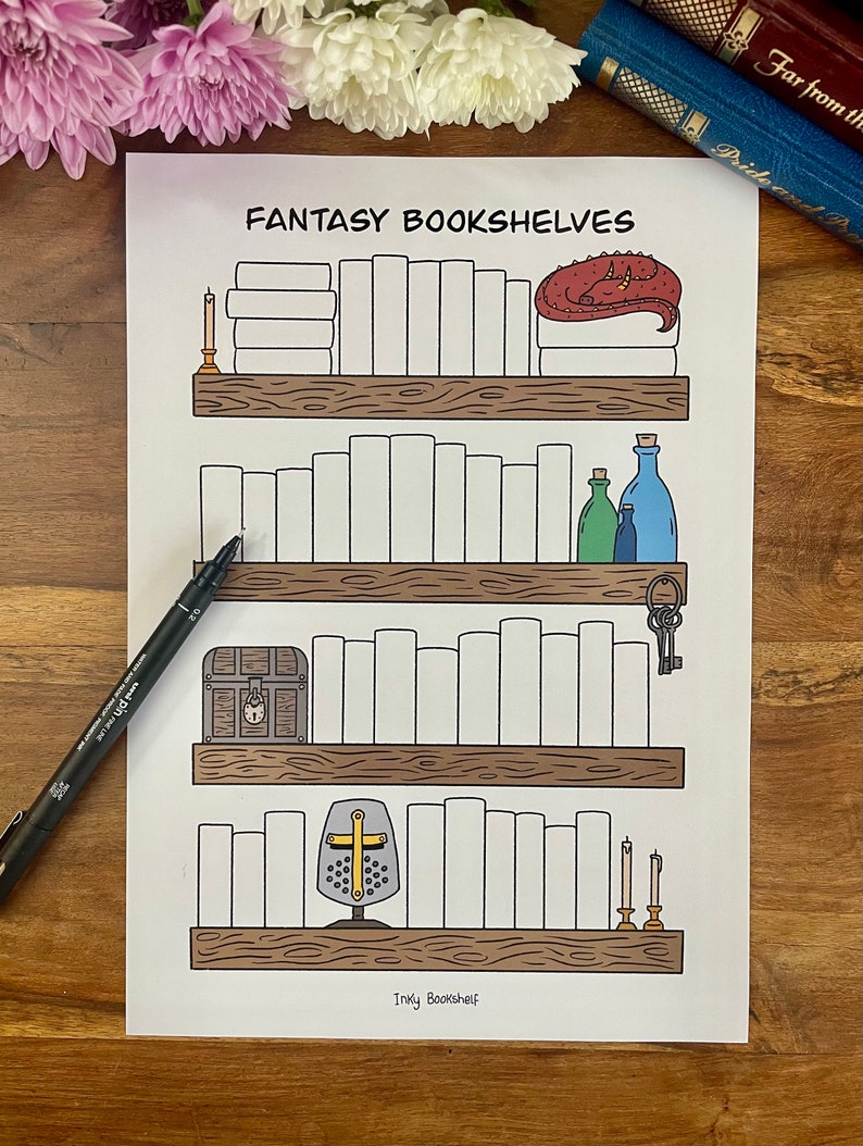 Fantasy Reading Tracker (downloadable)- Themed Bookshelves to Track ...