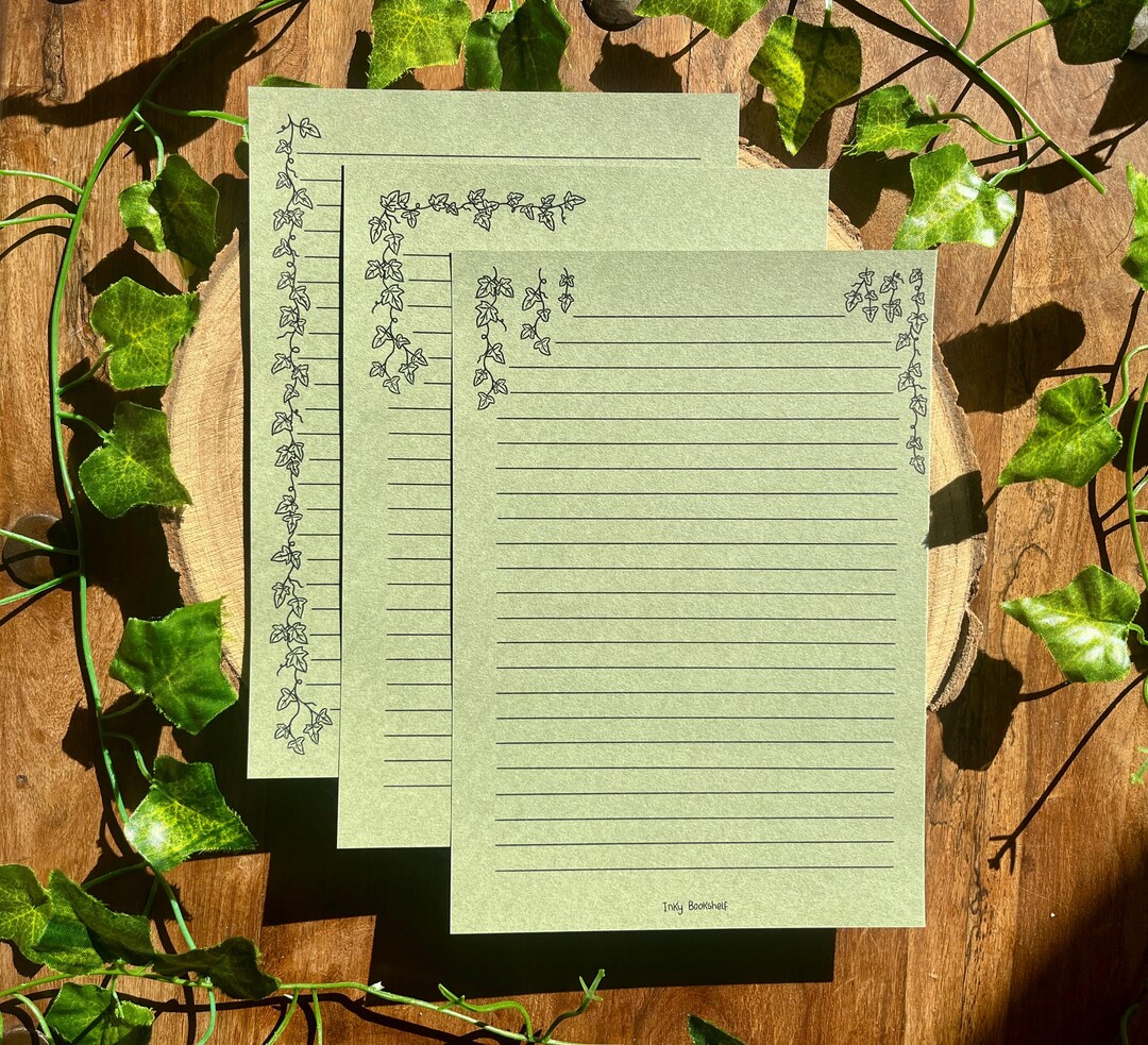 Letter Writing Paper - Ivy Paper Designs - Handmade Stationery ...