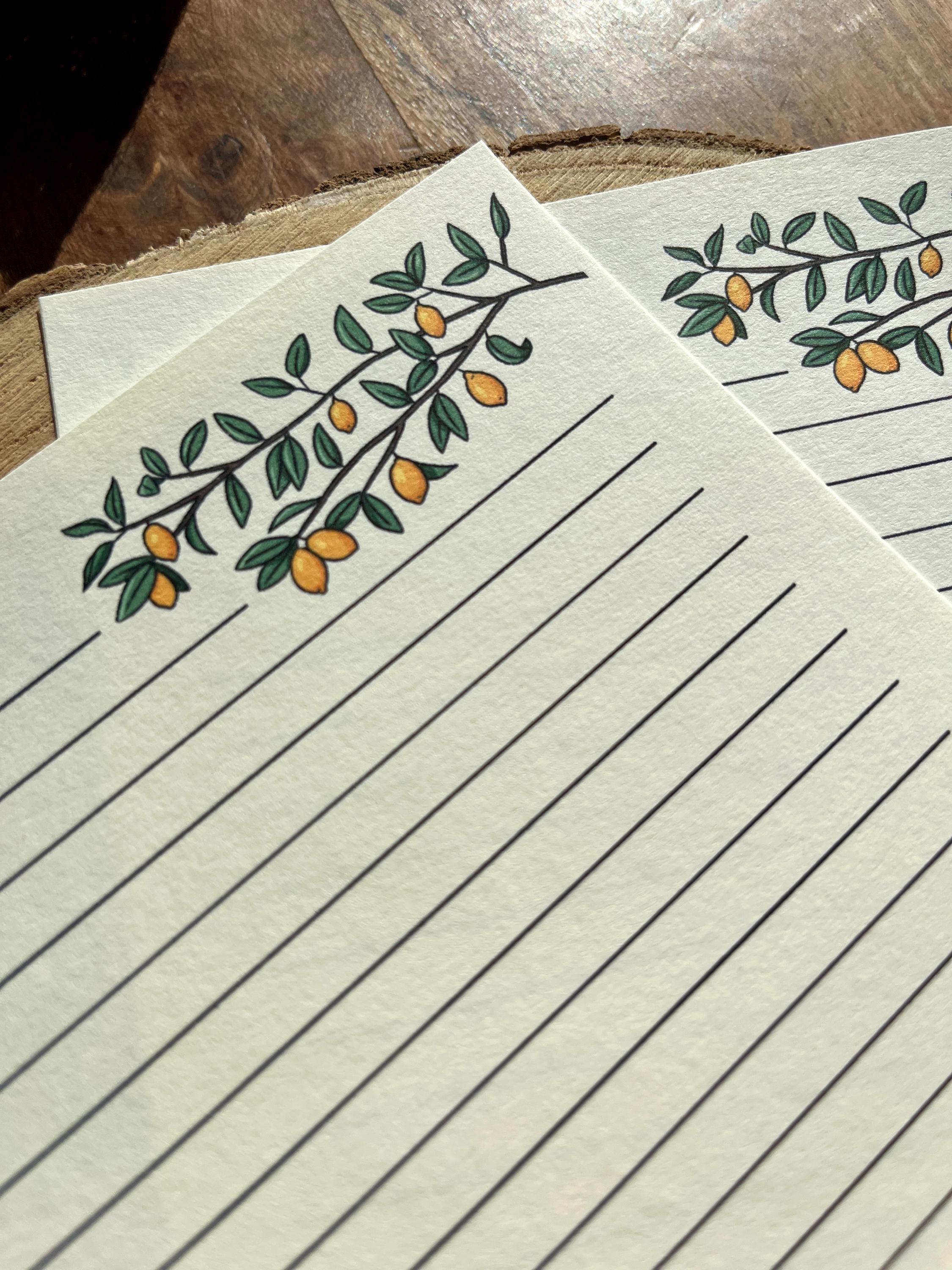 Letter Writing Paper - Fruit Tree - Themed Paper - White Paper ...