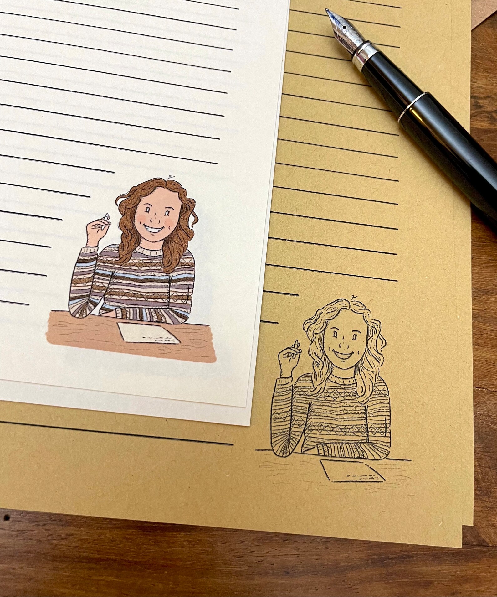 Personalised Writing Paper Set Bespoke Stationary Custom Paper Design ...