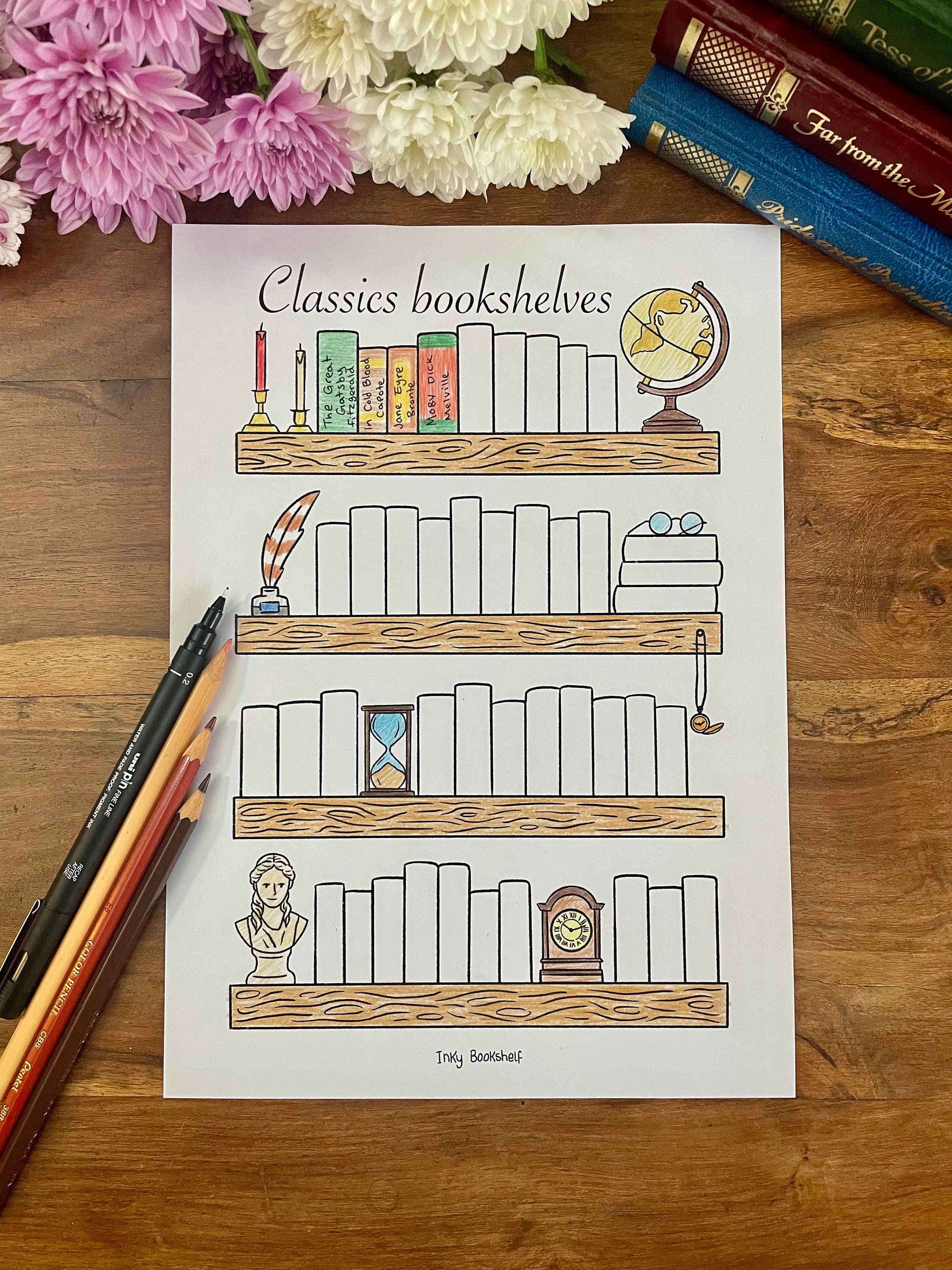 Classics Reading Tracker (downloadable) - Themed Bookshelves to Track ...