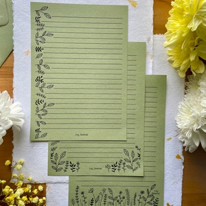 Letter Writing Paper - Leafy Paper Designs - Handmade Stationery ...