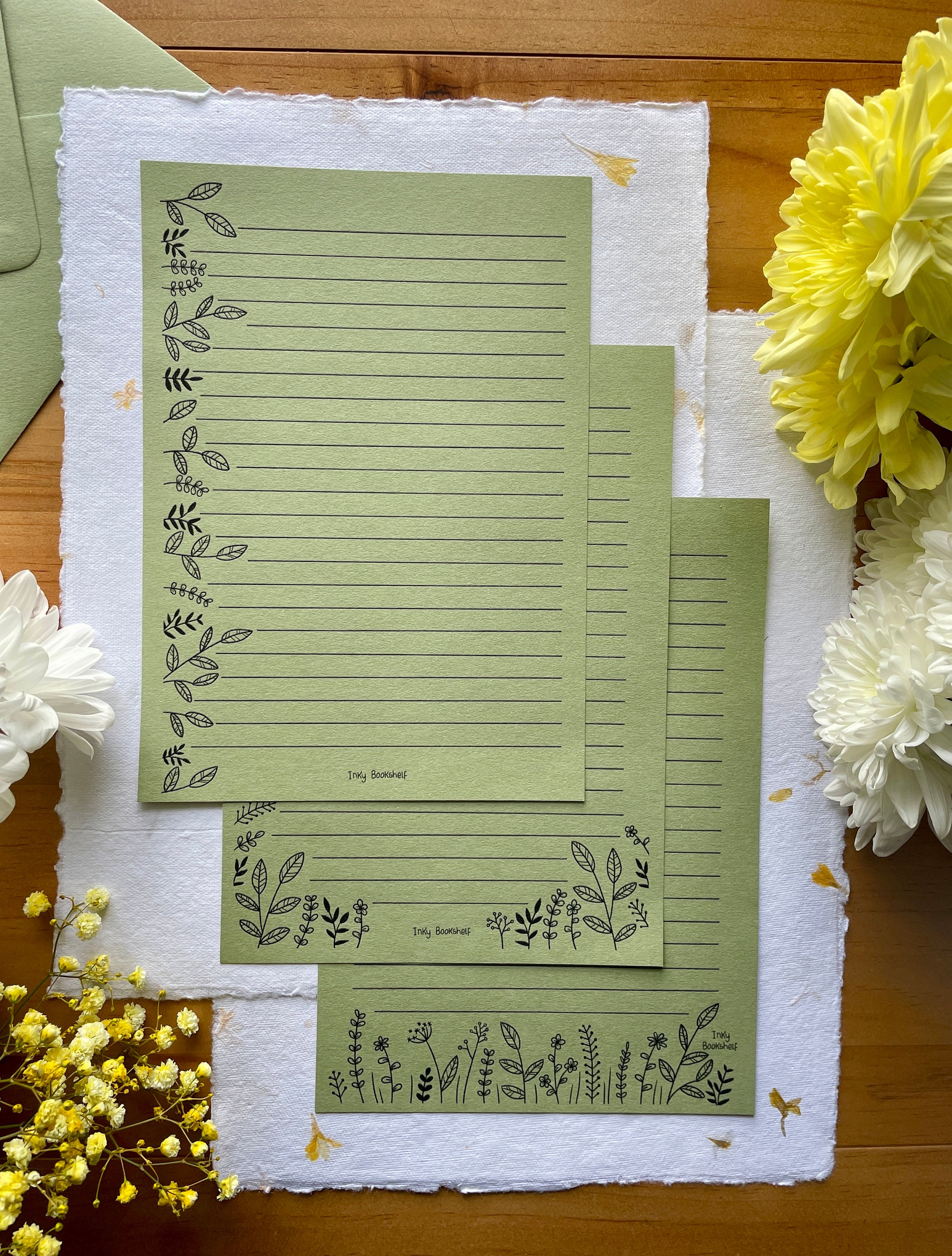 Letter Writing Paper - Leafy Paper Designs - Handmade Stationery ...