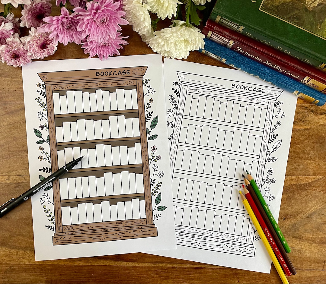 Bookcase Reading Tracker (downloadable) - Bookcase to Keep Track of the ...