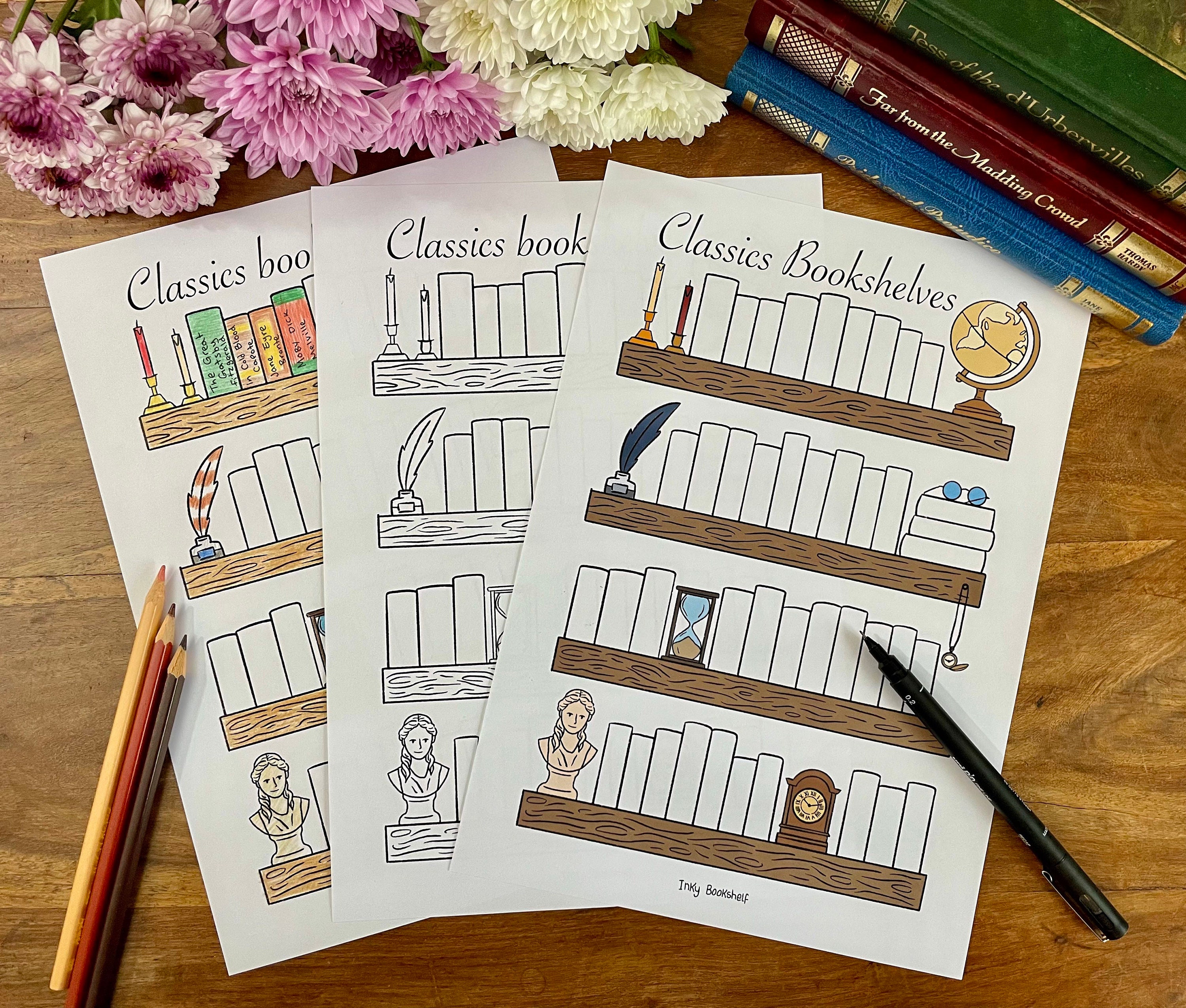 Classics Reading Tracker (downloadable) - Themed Bookshelves to Track ...