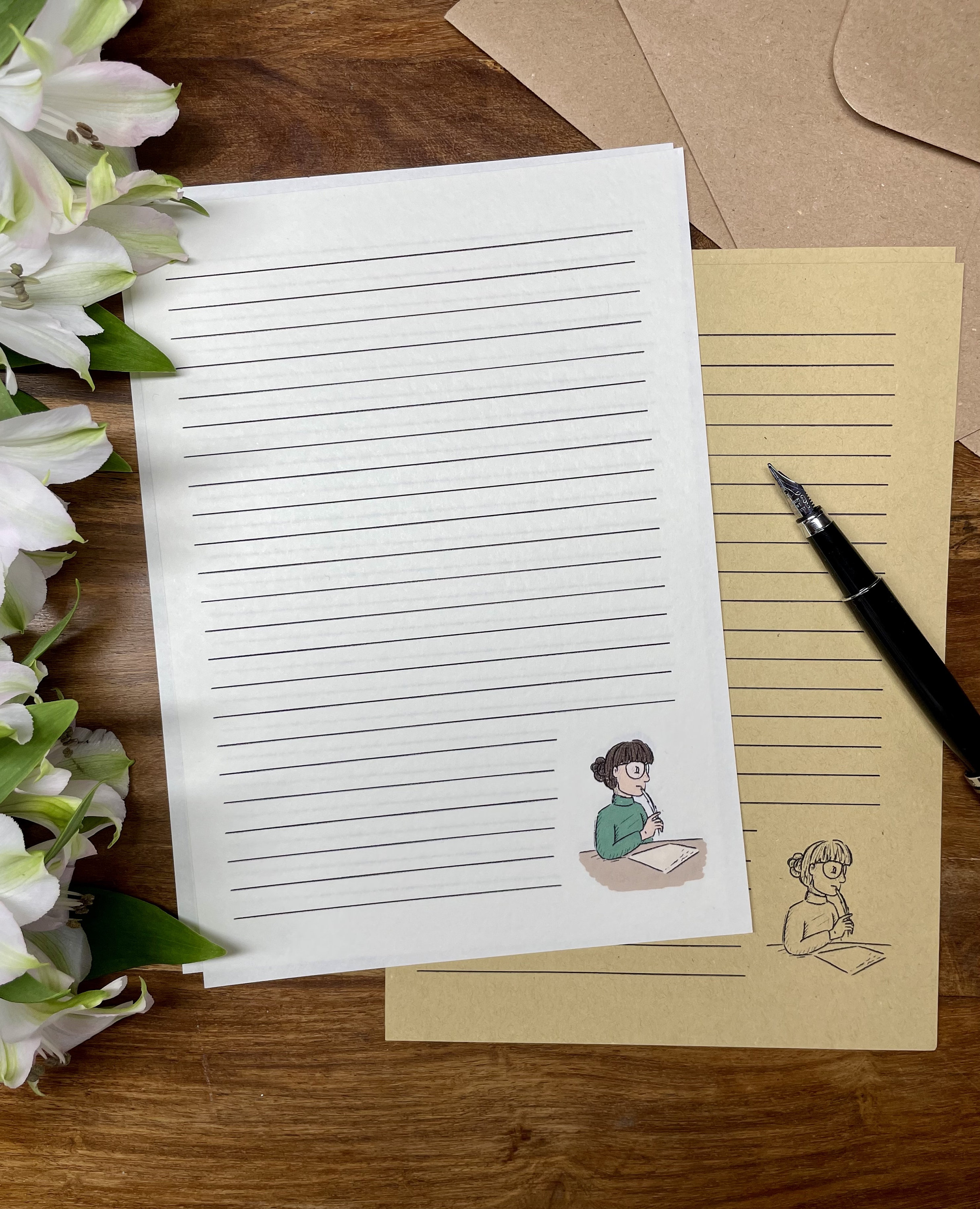 Personalised Writing Paper Set Bespoke Stationary Custom - Etsy