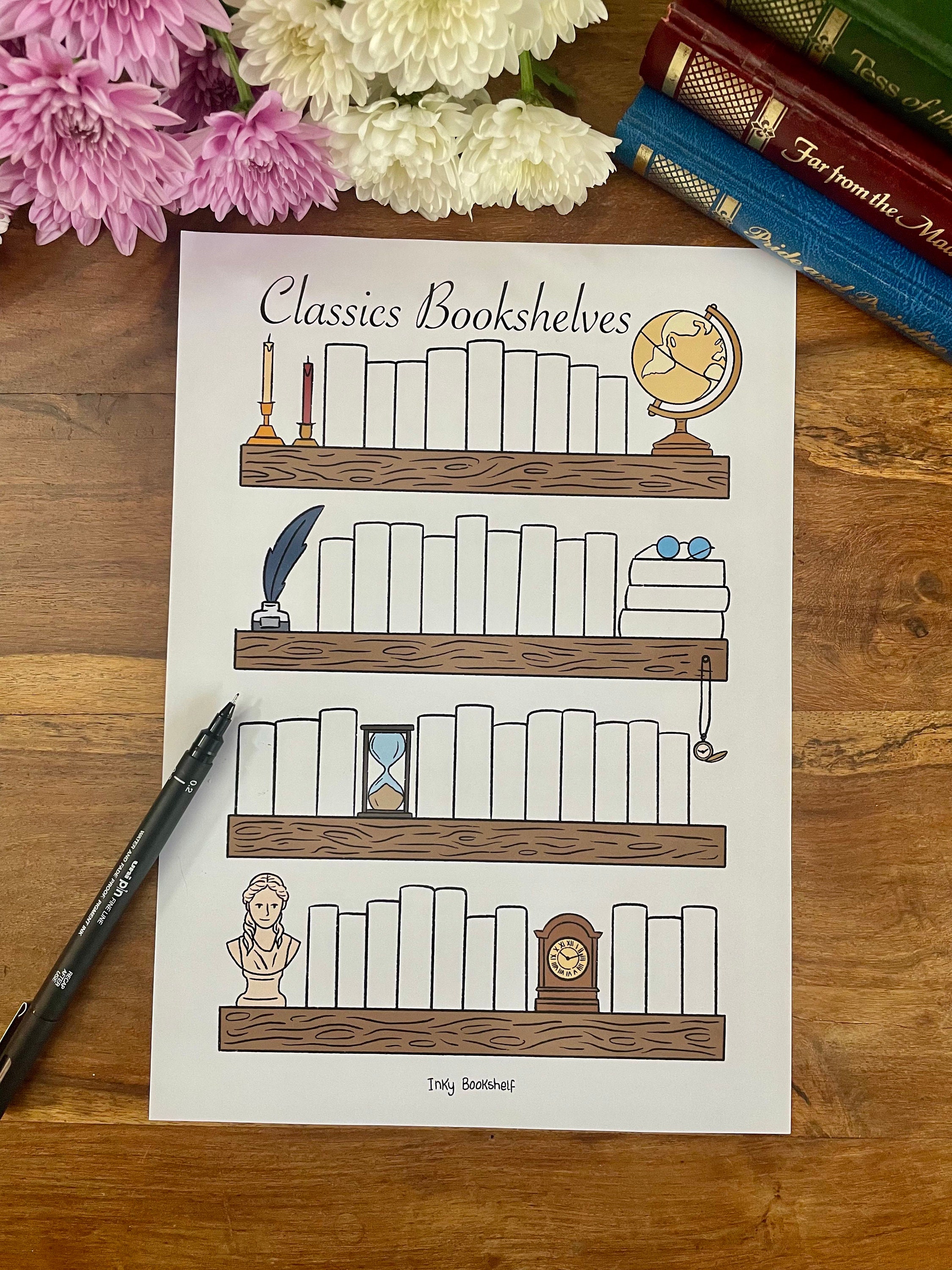 Classics Reading Tracker (downloadable) - Themed Bookshelves to Track ...
