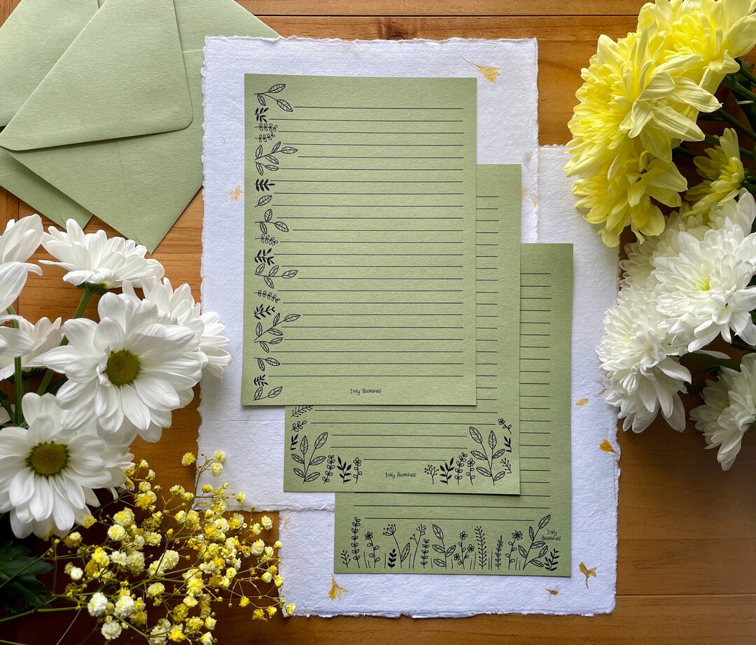 Letter Writing Paper - Leafy Paper Designs - Handmade Stationery ...