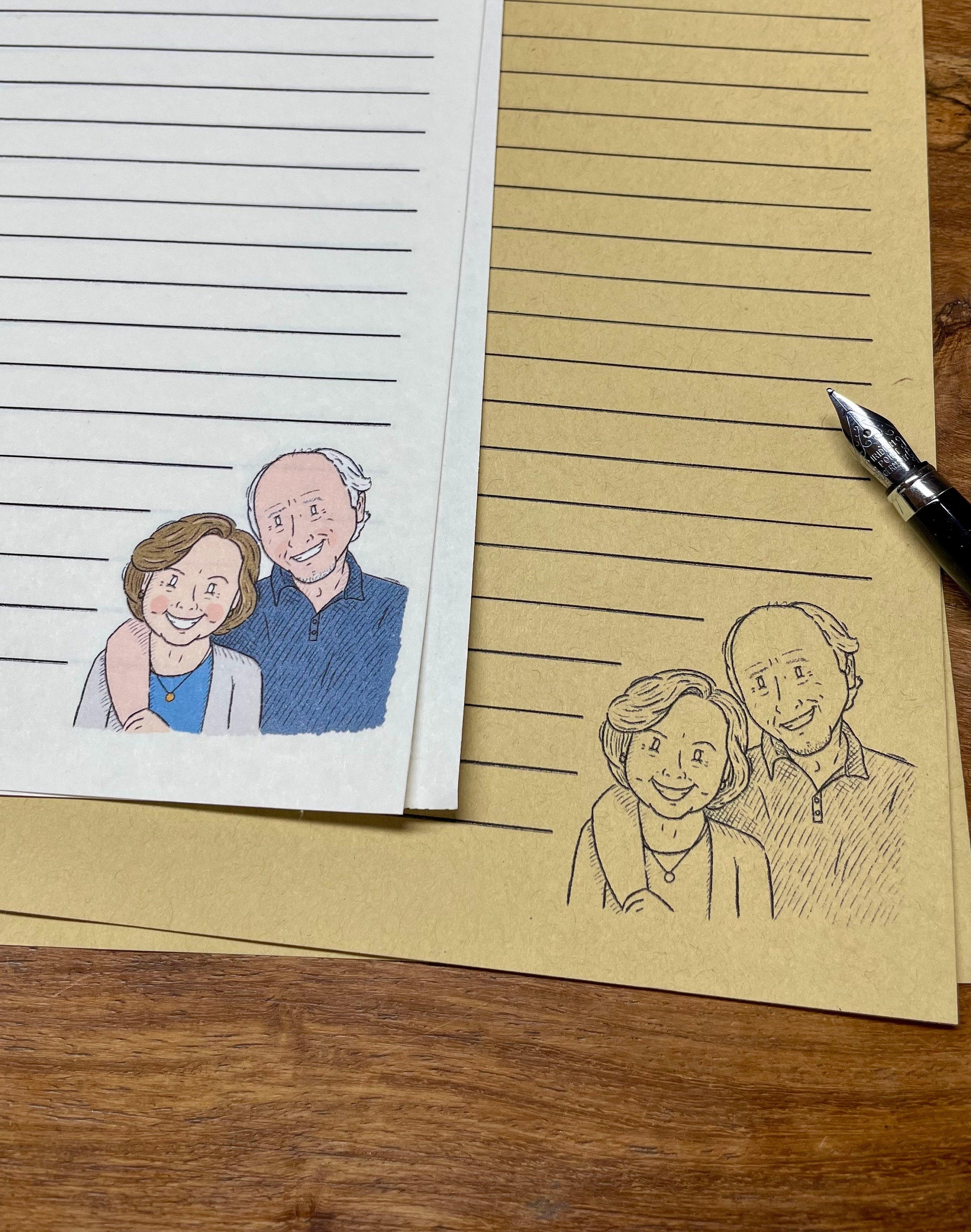 Personalised Writing Paper Set Bespoke Stationary Custom Paper Design ...