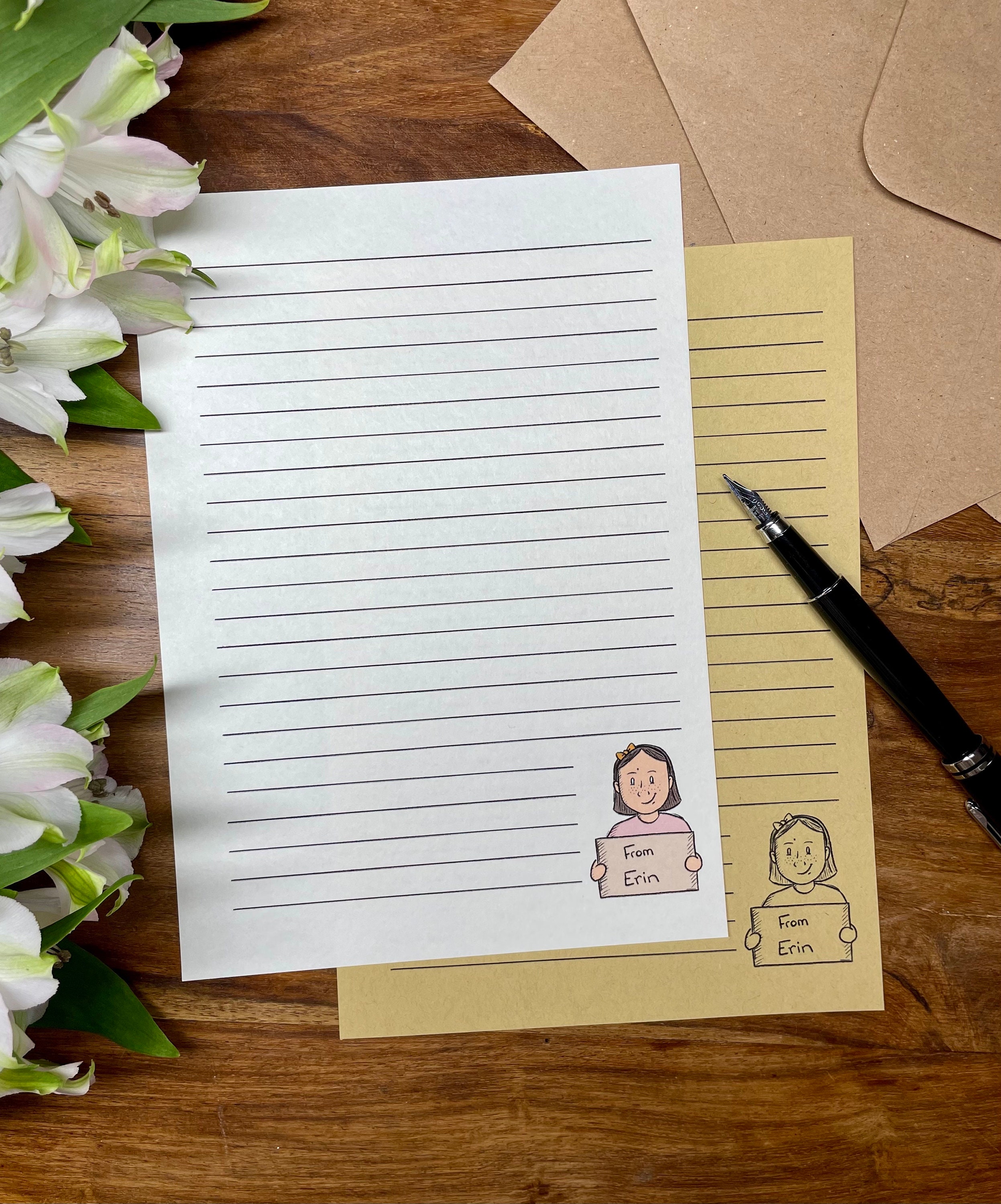 Personalised Writing Paper Set Bespoke Stationary Custom - Etsy