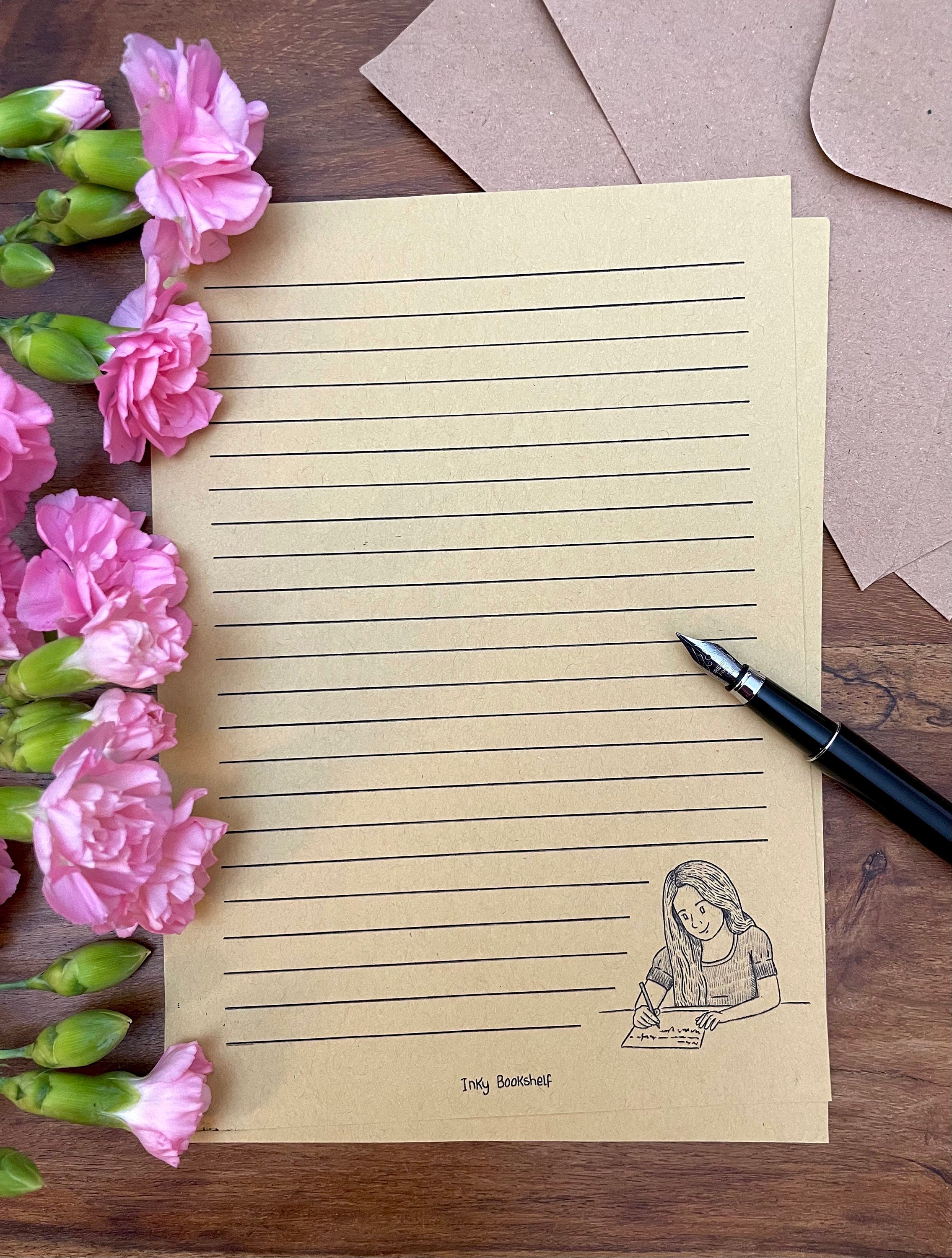 Personalised Writing Paper Set - Bespoke Stationary - Custom Paper ...