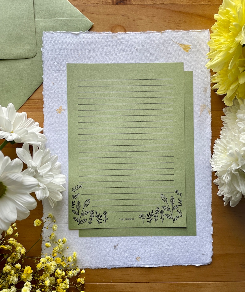 Letter Writing Paper - Leafy Paper Designs - Handmade Stationery ...