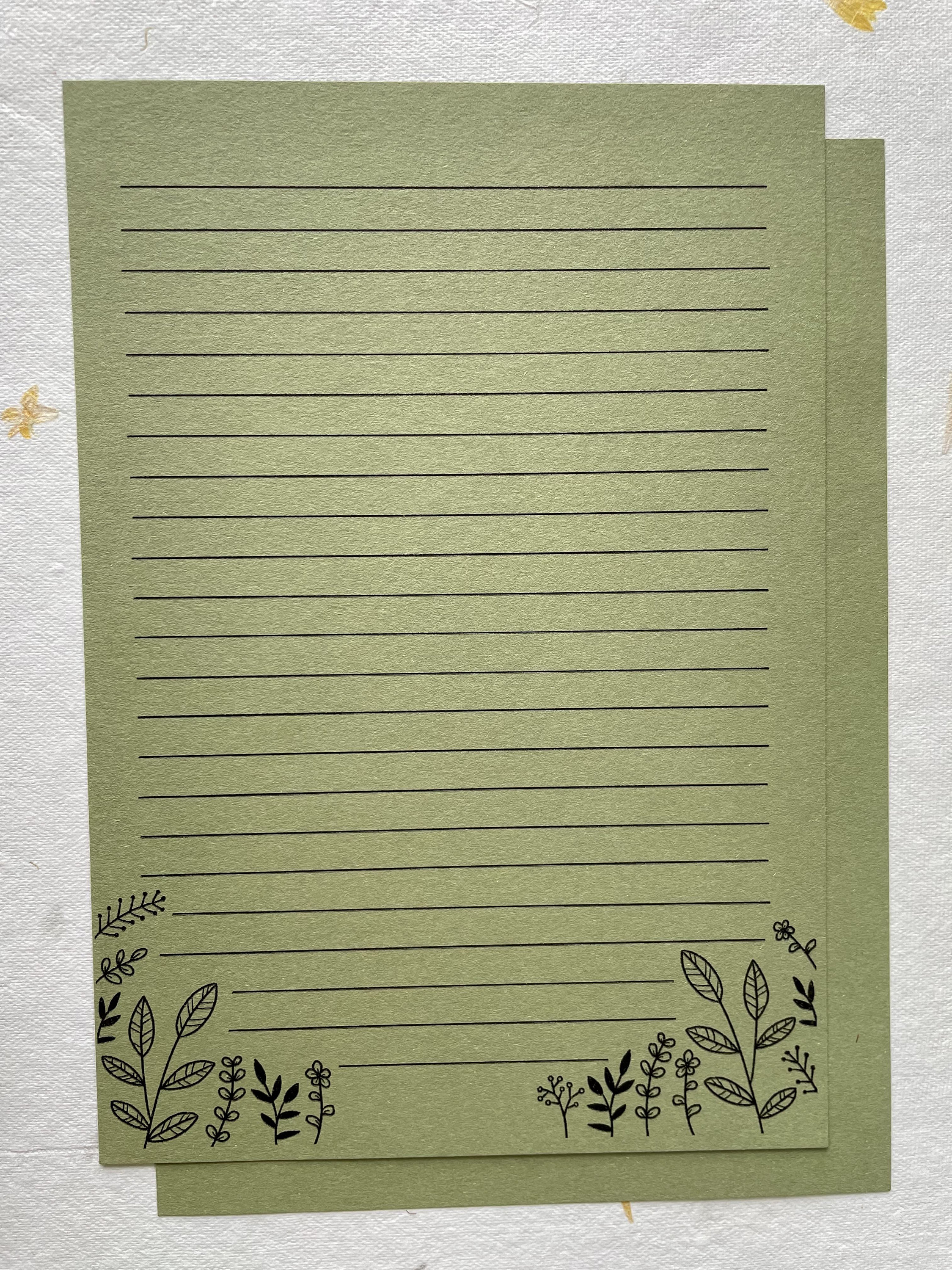 Letter Writing Paper Leafy Paper Designs Handmade Stationery ...