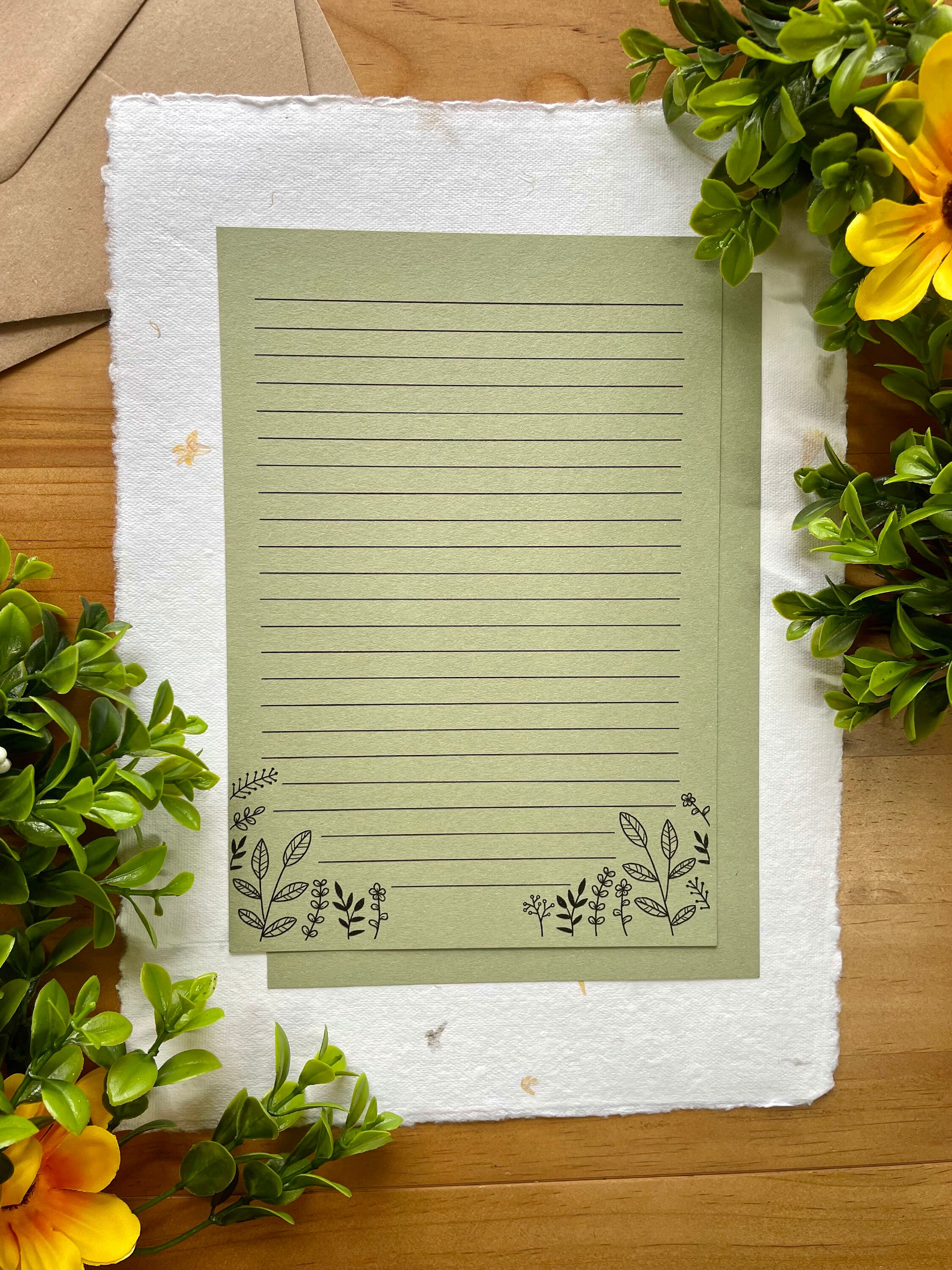Letter Writing Paper Leafy Paper Designs Handmade Stationery ...