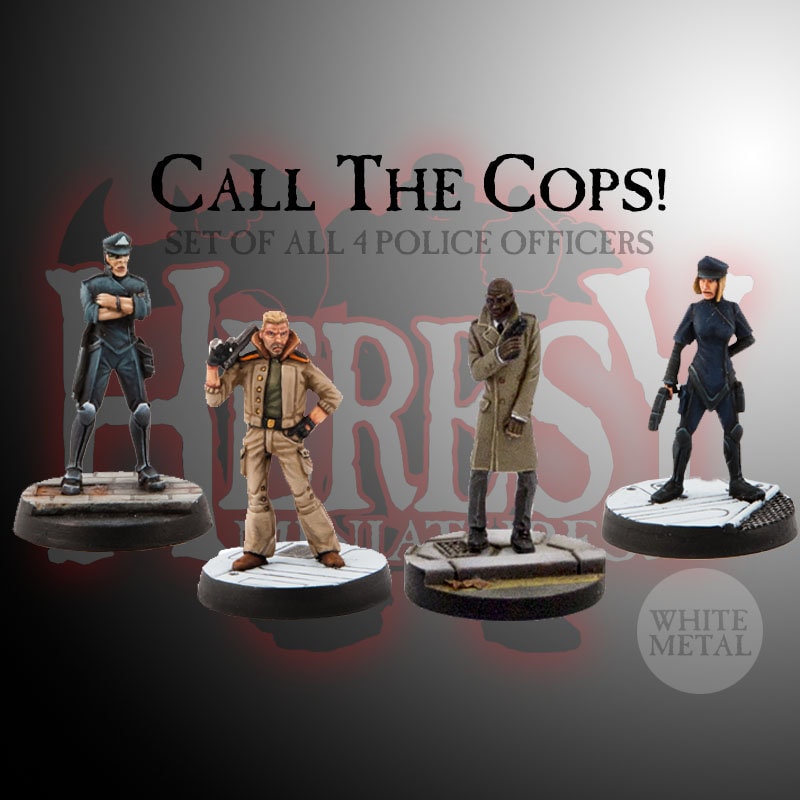 Scifi Cops, (2 X Detectives, 2 X Uniformed Police) 28mm Scale ...