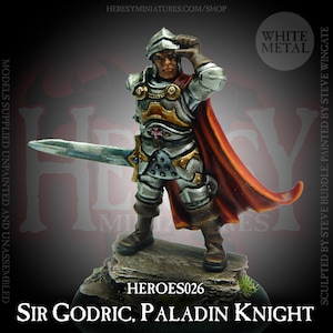 Paladin Knight - Sir Godric - 28mm Heroic Scale Fantasy Miniature - Etsy