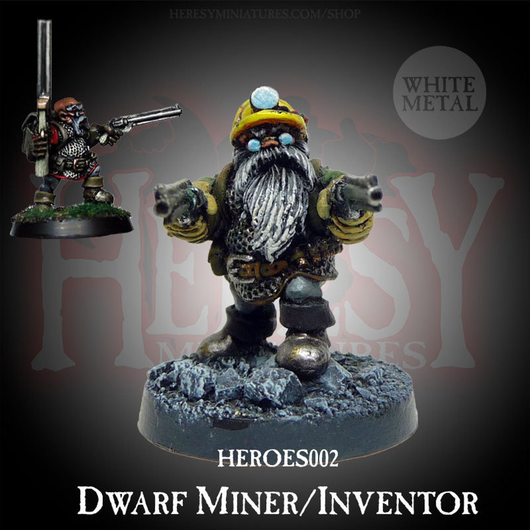 Classic Heresy Hero - 28mm Heroic Scale Dwarf Inventor/miner - Etsy UK