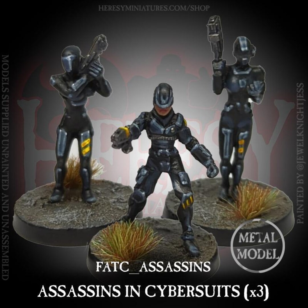 Sci-fi Cybersuit Assassins (3x 28mm Scale Miniatures) - Etsy
