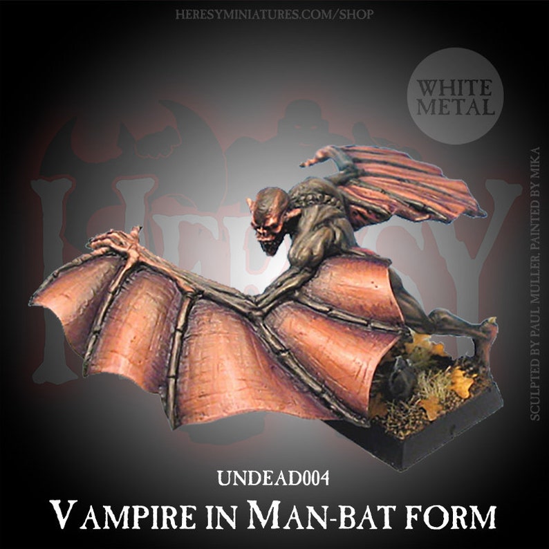 Vampire Lord in Man-bat Form, 30mm Fantasy Undead Miniature - Etsy
