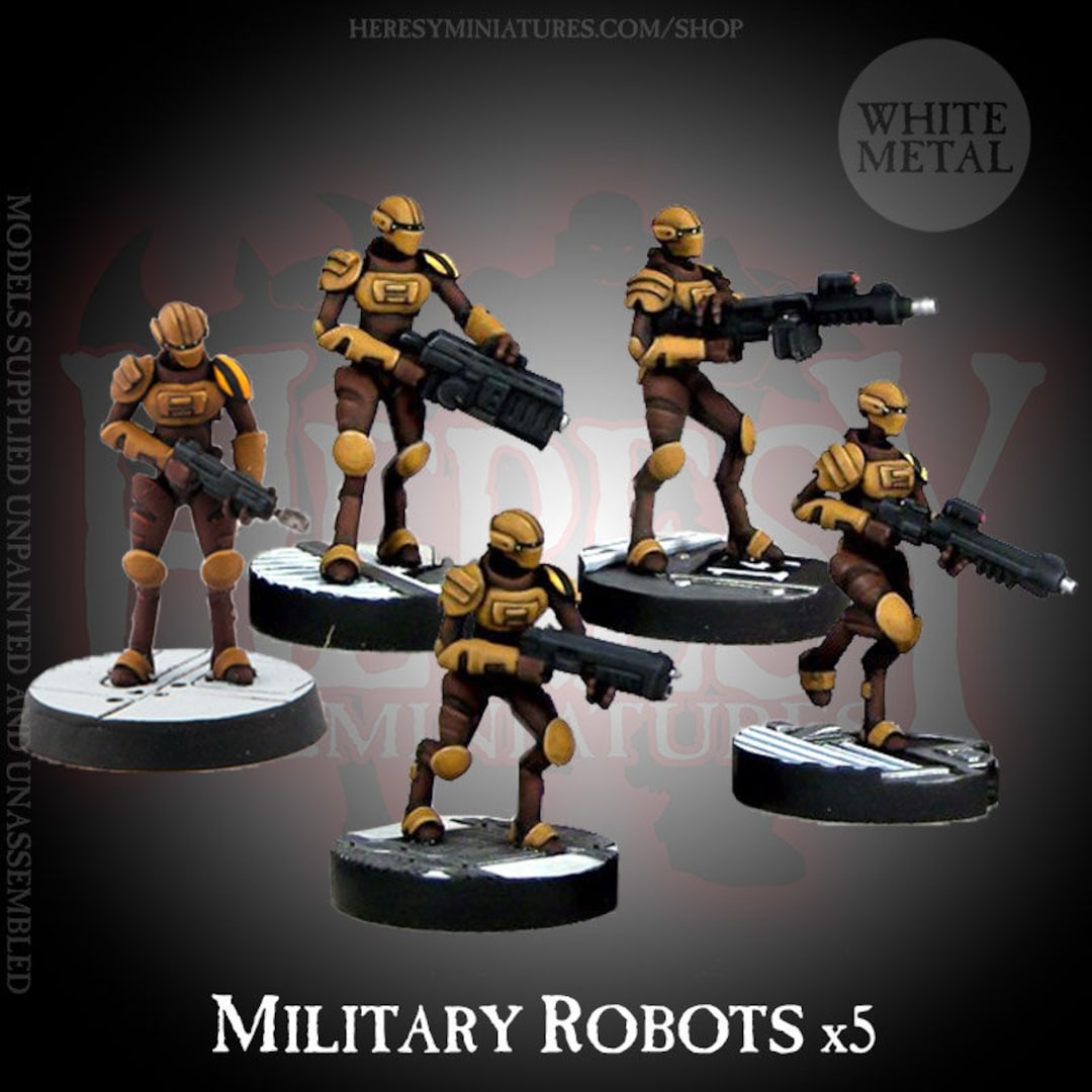 Military Robots (5x Metal 28mm Scale Figures) - Etsy