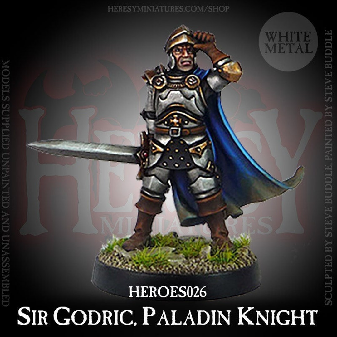 Paladin Knight - Sir Godric - 28mm Heroic Scale Fantasy Miniature - Etsy