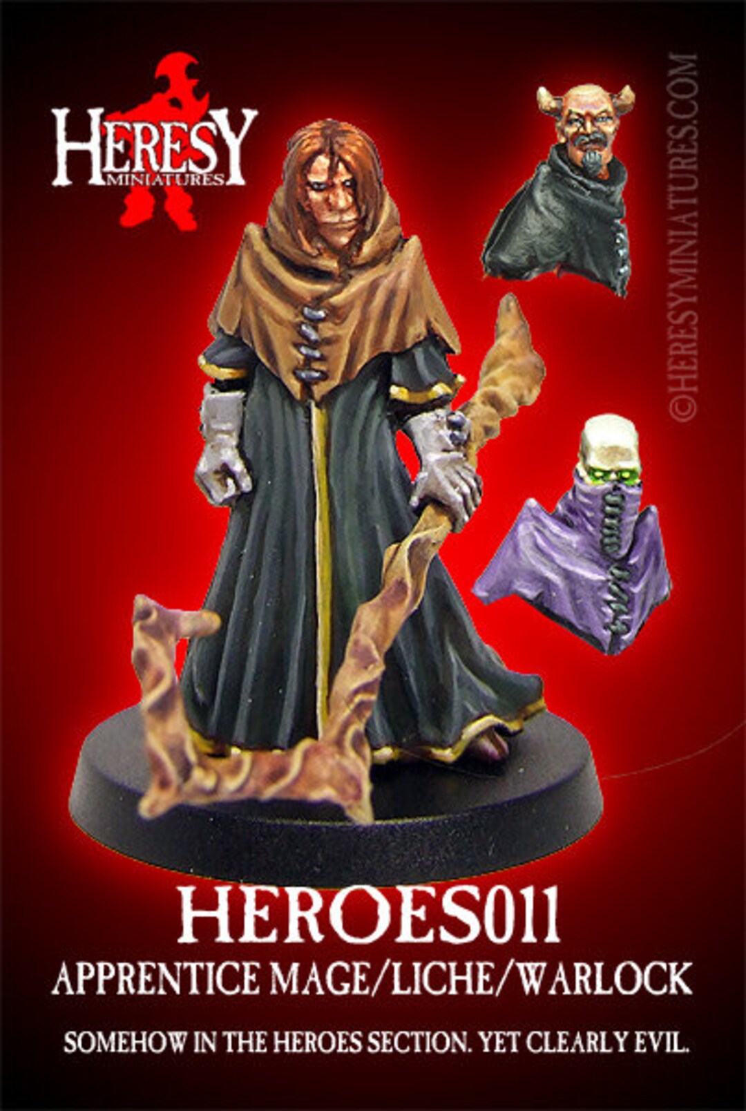 28mm Heroic Scale Fantasy Miniature Apprentice Mage / Warlock /liche ...