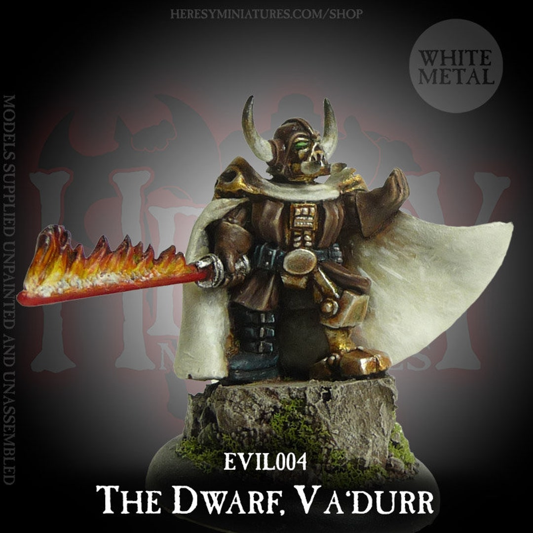 The Dark Dwarf, Va'durr - 28mm Heroic Scale Evil Chaos Dwarf Lord - Etsy
