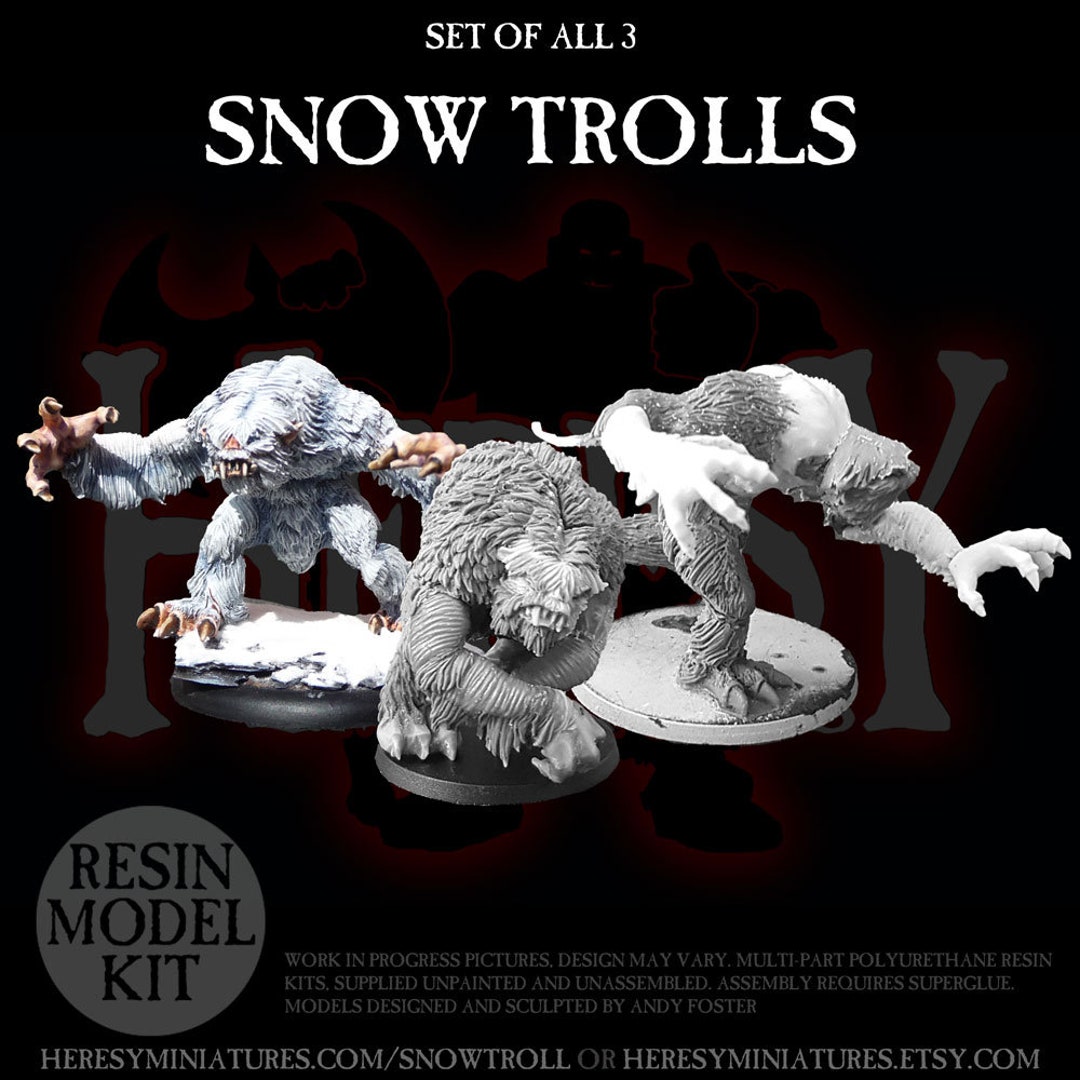 PREORDER Snow Trolls set of 3 Resin Monsters Production Version - Etsy