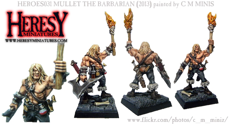 Mullet the Barbarian - 28mm Heroic Scale Fantasy Miniature (metal) - Etsy
