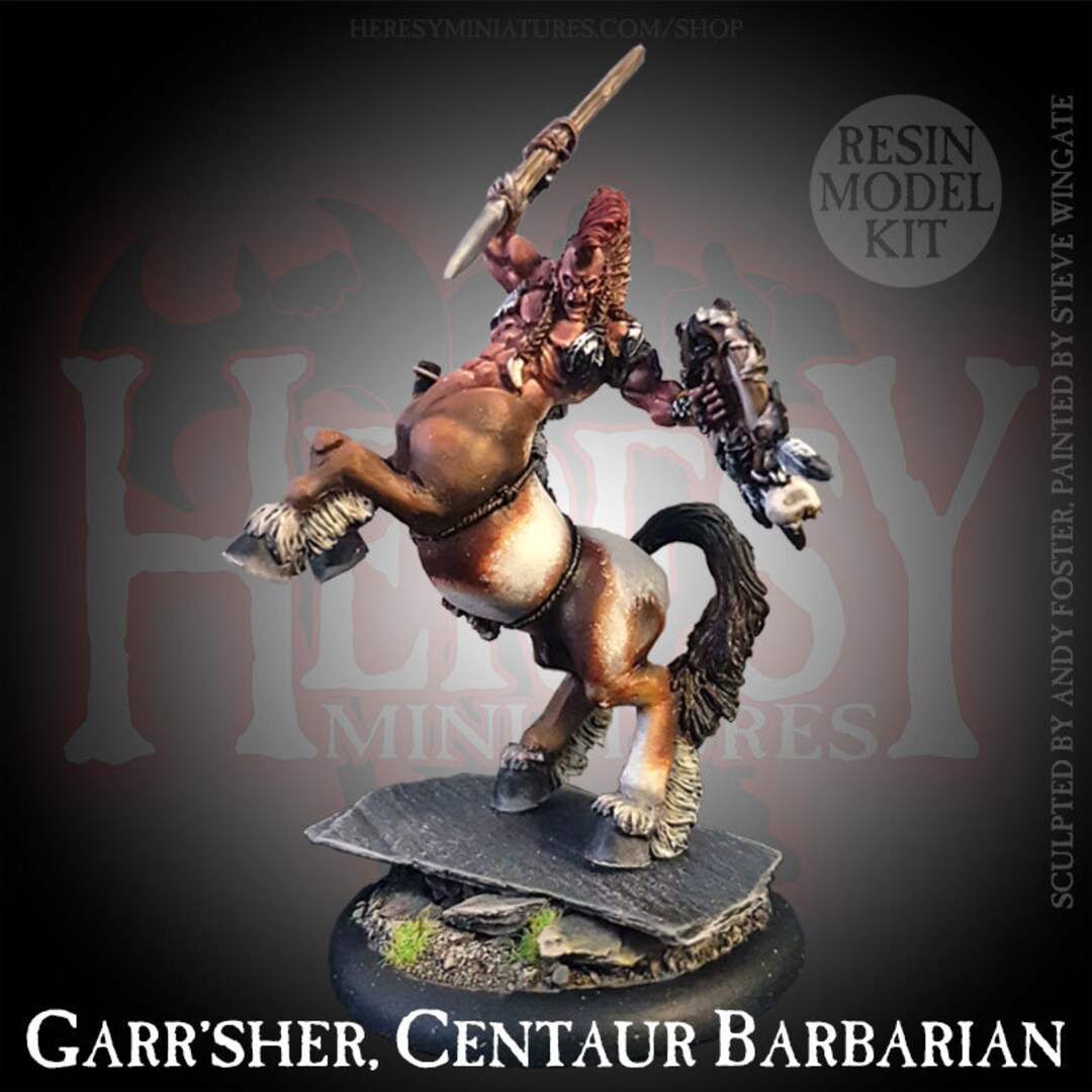 Garr'sher Centaur Barbarian Warrior Resin Figure Kit - Etsy