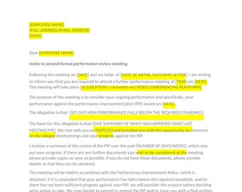 Employee Letter Confirming Informal Discussion of Performance - Etsy