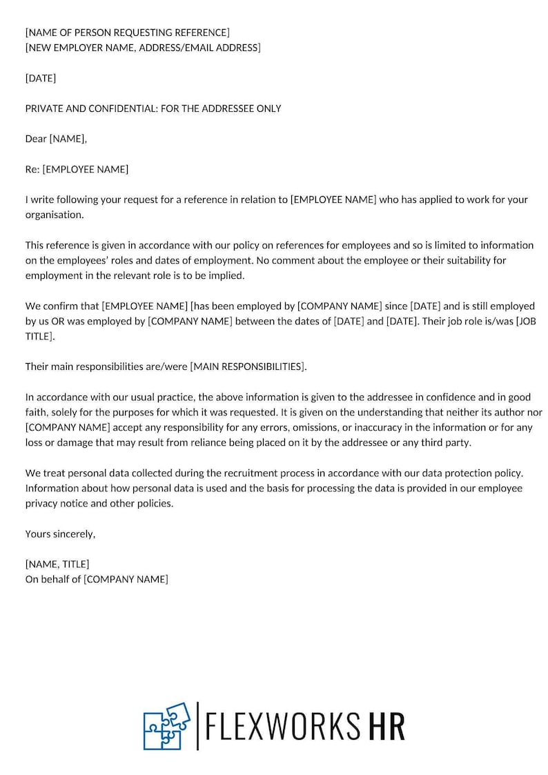 Letter to New Employer to Provide an Employment Reference - Etsy