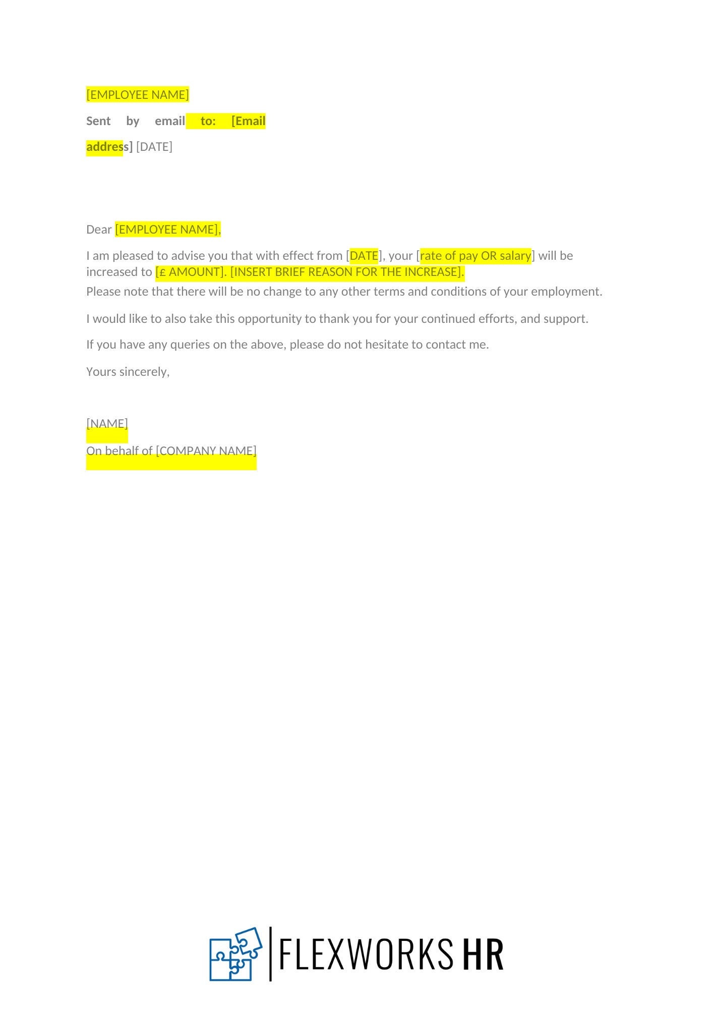 Salary Increase Letter