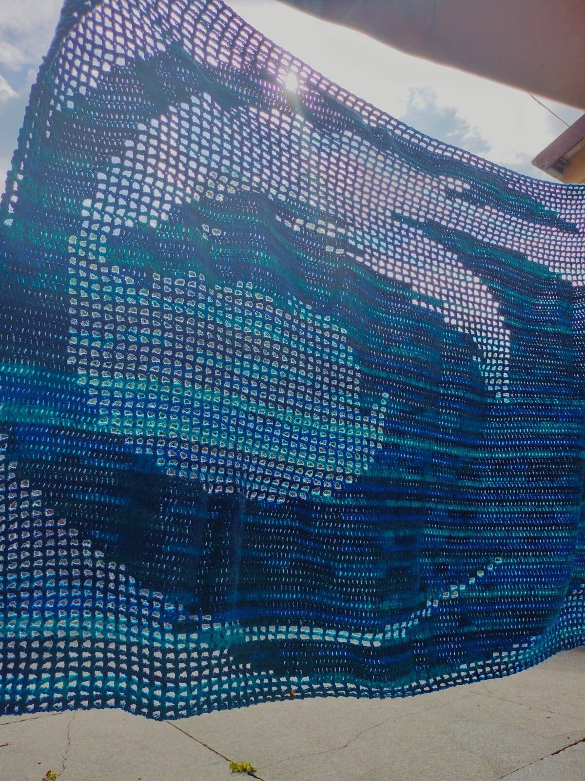 Filet 'blue Dragon' Crochet Pattern for Blanket/wall Hanging. ***PDF ...