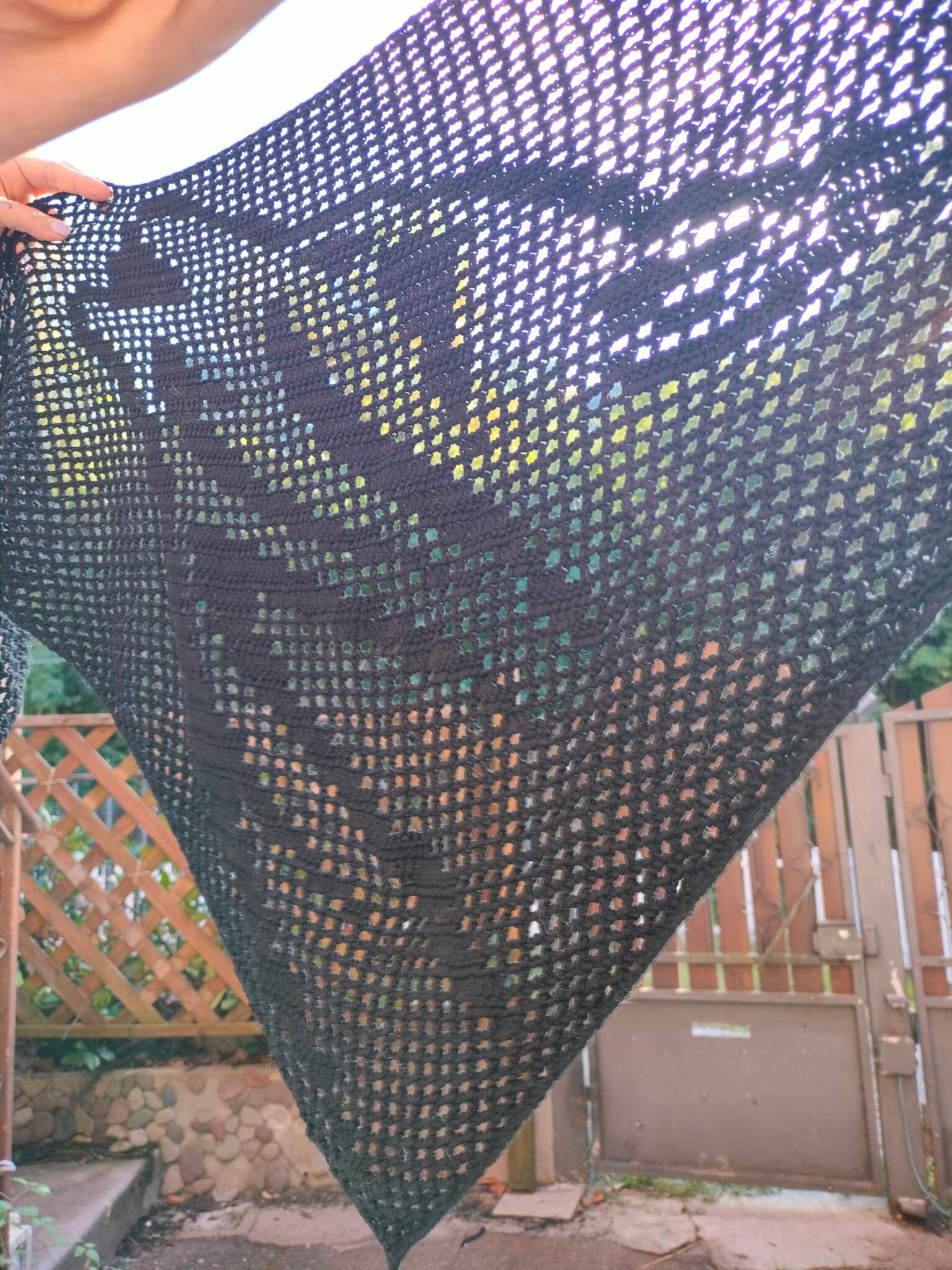 Filet 'howling Wolf' Crochet Shawl Pattern. PDF FILE ONLY Instant ...