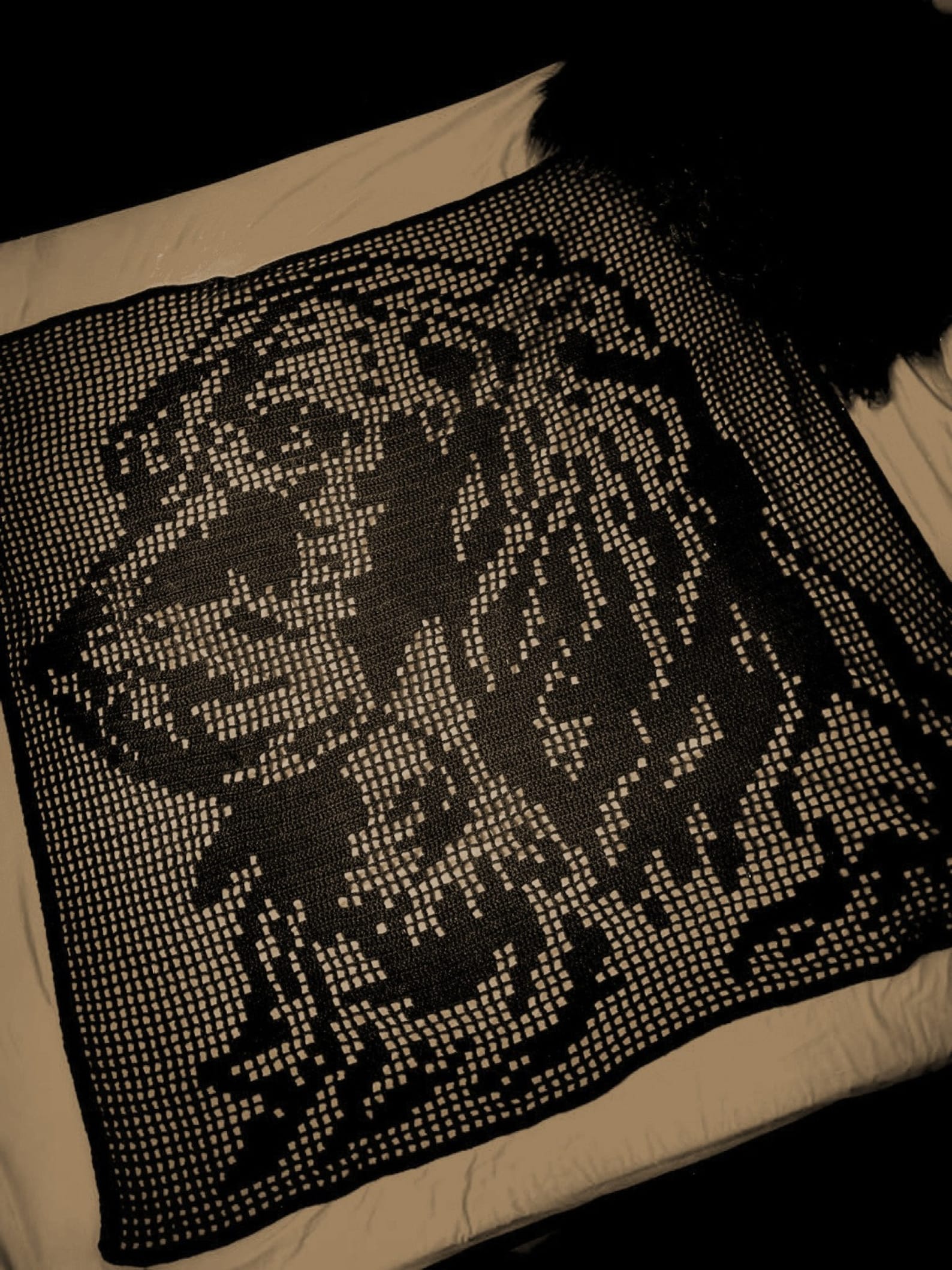 Filet 'hunting Dog' Crochet Pattern for Blanket/wall Hanging. PDF FILE ...