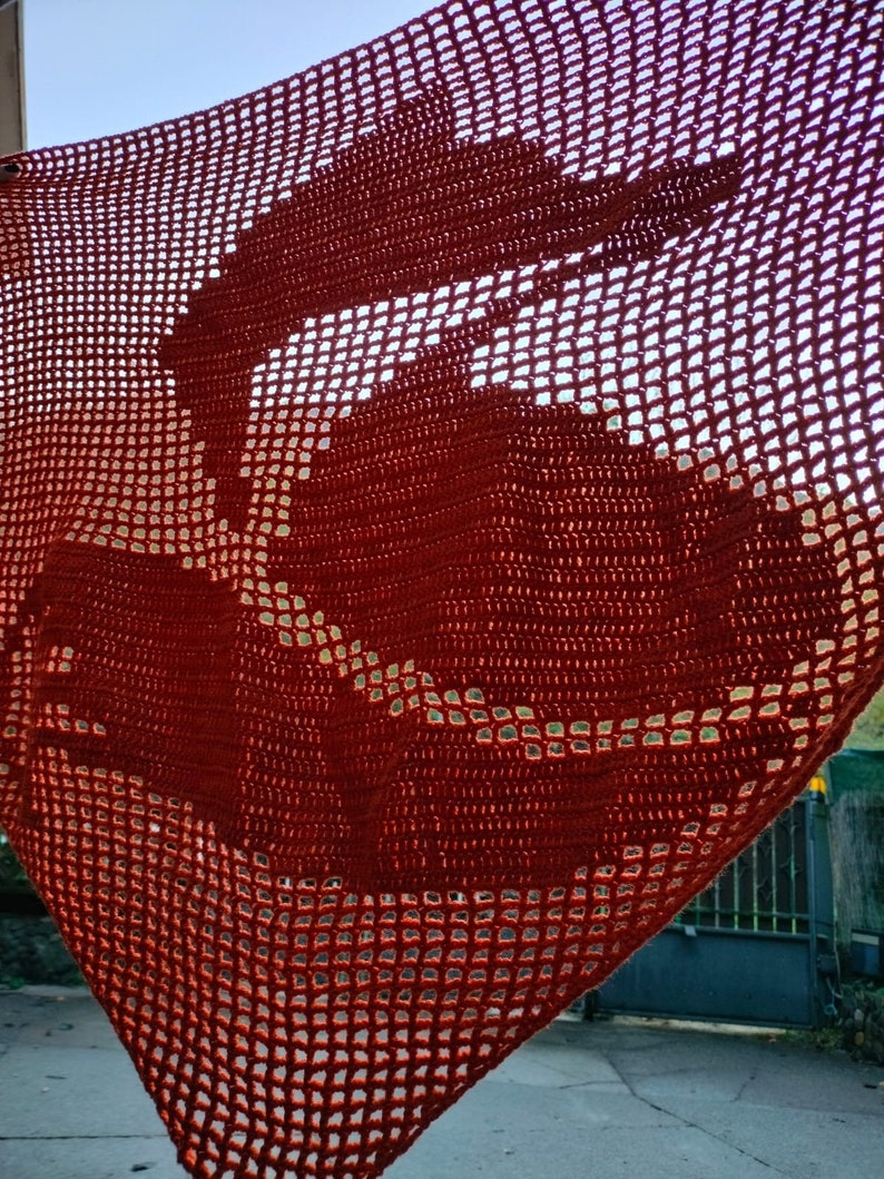 Filet 'howling Wolf' Crochet Shawl Pattern. PDF FILE ONLY Instant ...