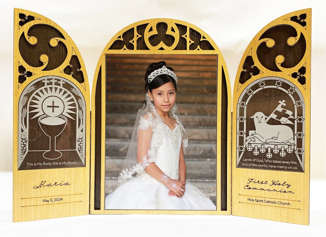 Personalized First Holy Communion Gift 5X7 Triptych Picture Frame - Etsy