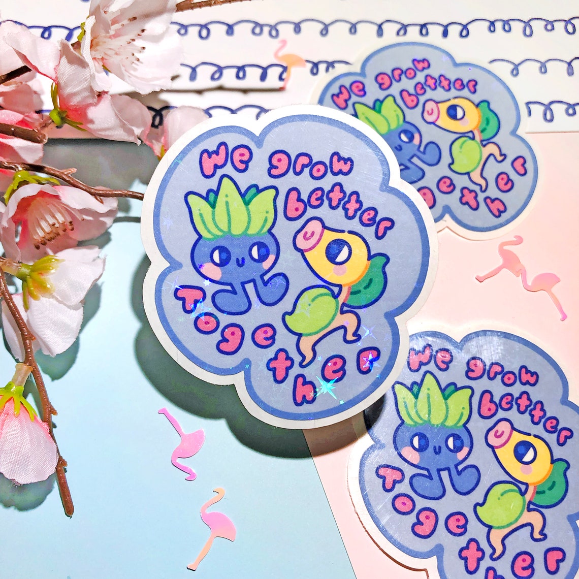 Better Together Sticker Die Cut Sticker Holographic Sticker - Etsy