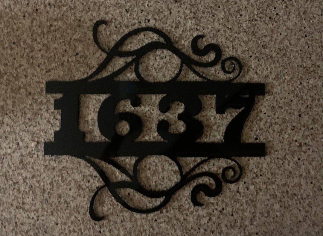 Metal Scroll House Number - Etsy