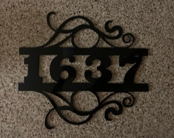 Scroll House Number Sign - Etsy