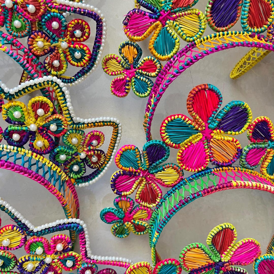 Boho Chic Flower Crown 5-pack: Handmade Palma De Iraca Headbands - Etsy