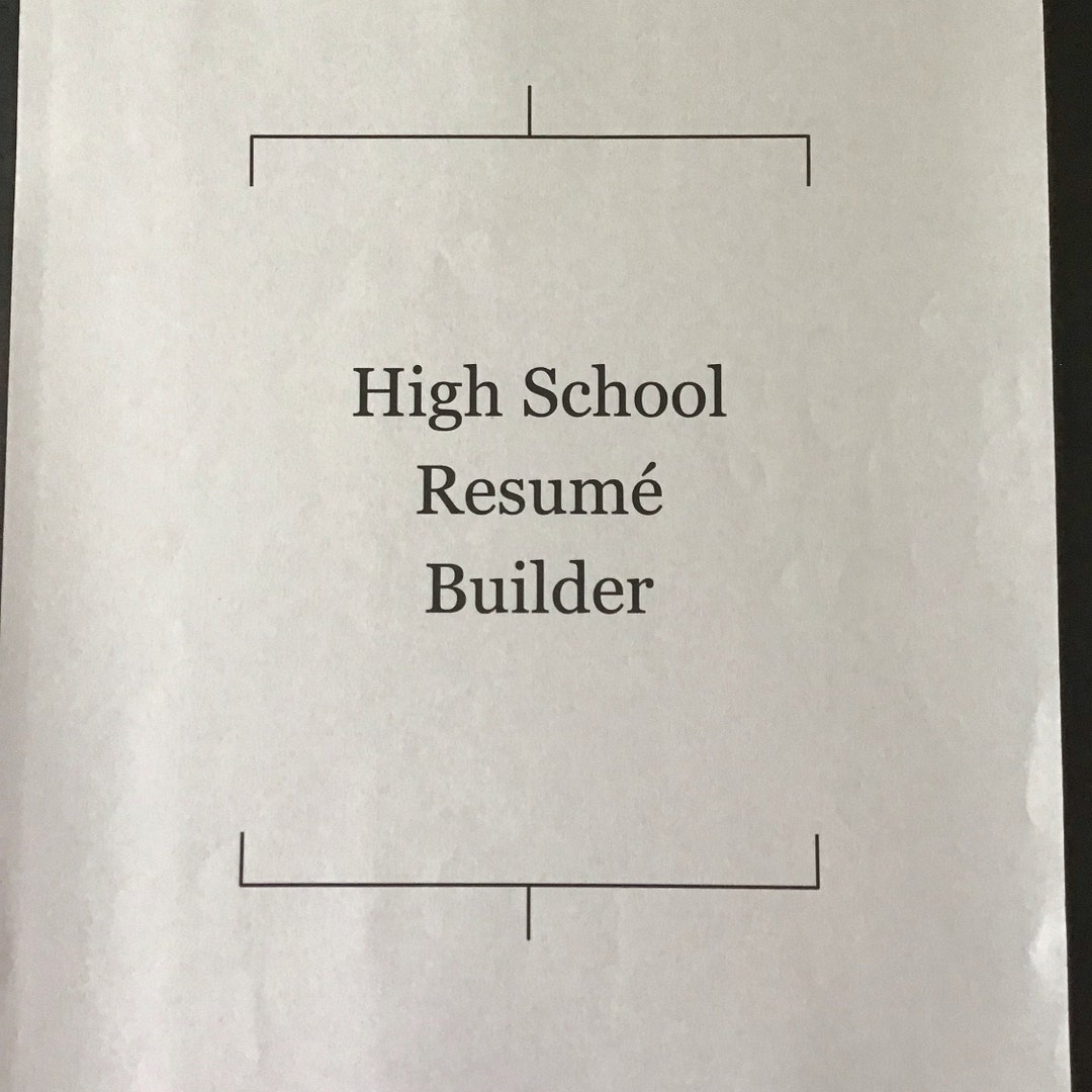 High School Resume Builder - Etsy